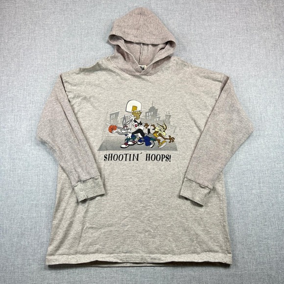 ACME | Shirts | Vintage Acme Clothing Co Looney Tunes Thermal Hoodie ...